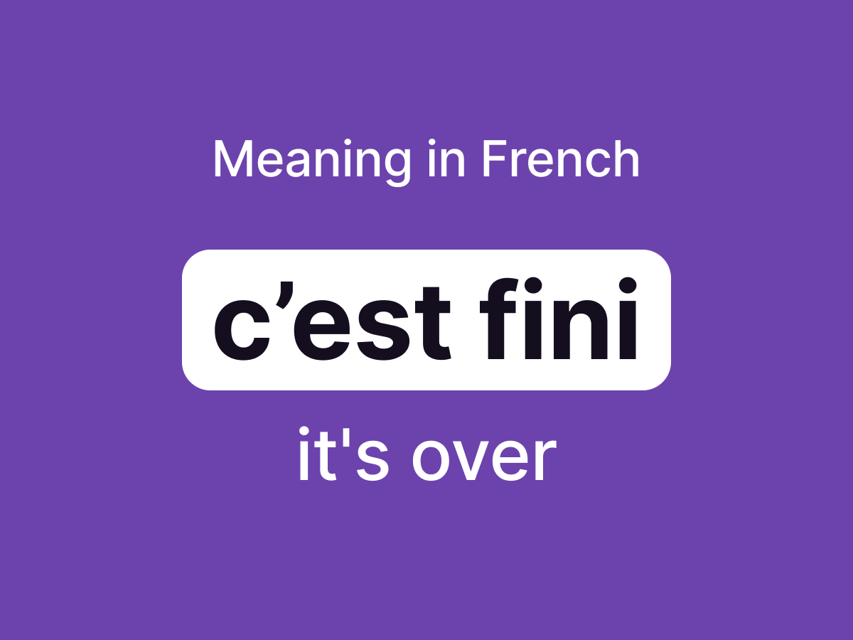 C’est fini: meaning in French (with examples translated into English)