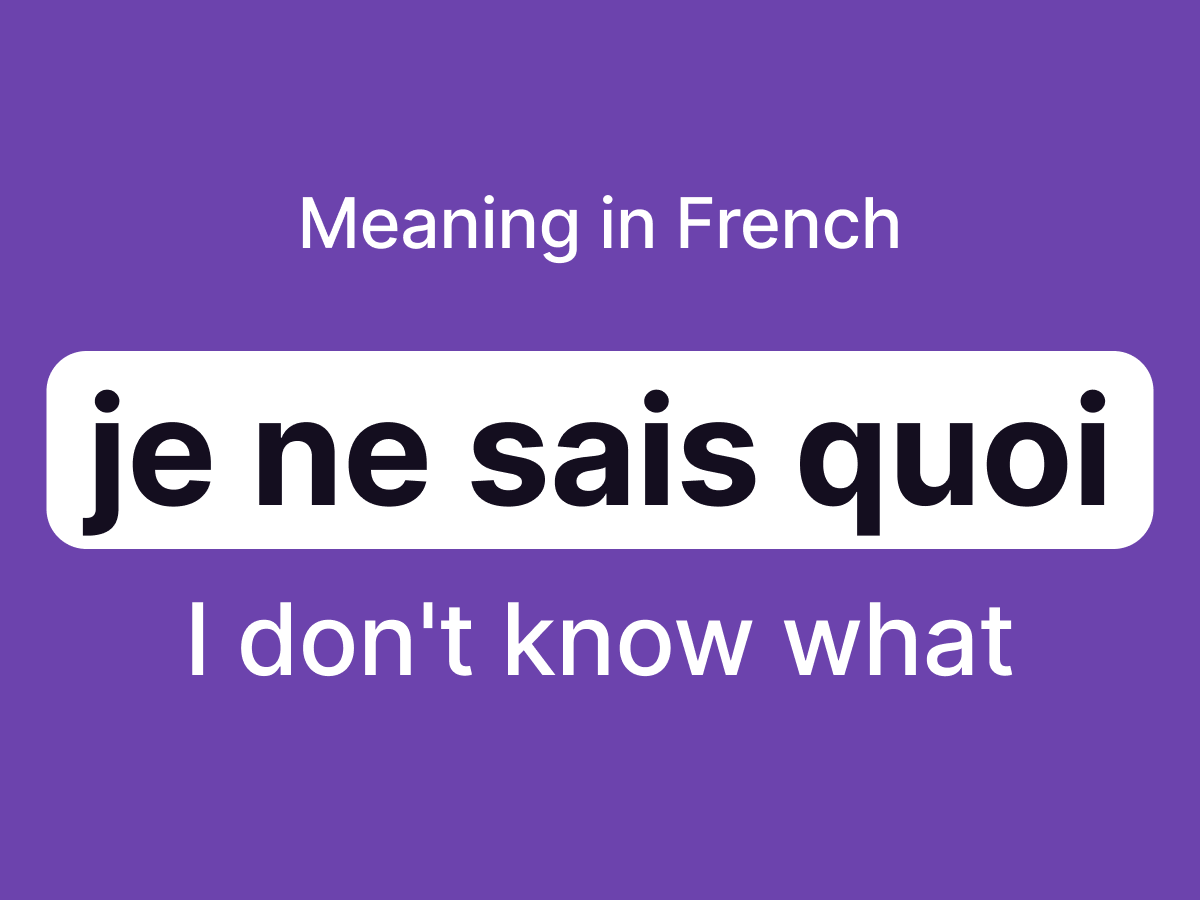 Je ne sais quoi: meaning in French (with examples translated into English)