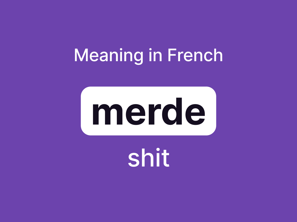Merde: meaning in French (with examples translated into English)